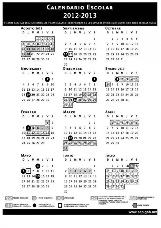 Calendario escolar 2012 2013 sep - Imagui