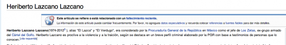 Wikipedia ya da por muerto a Heriberto Lazcano, “El Lazca” | SinEmbargo MX