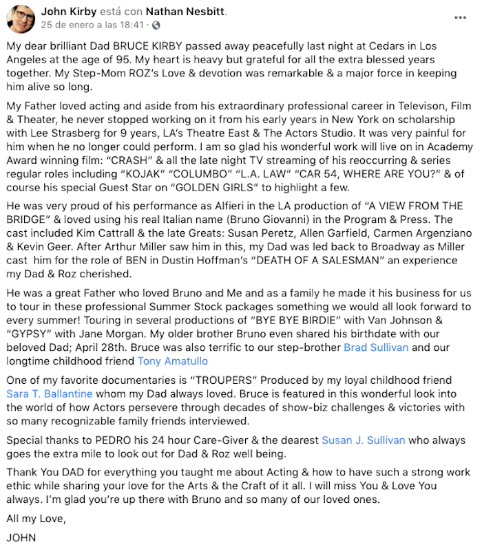 Bruce Kirby, reconocido actor por su papel de Bruce Rogoff en L.A Law ...